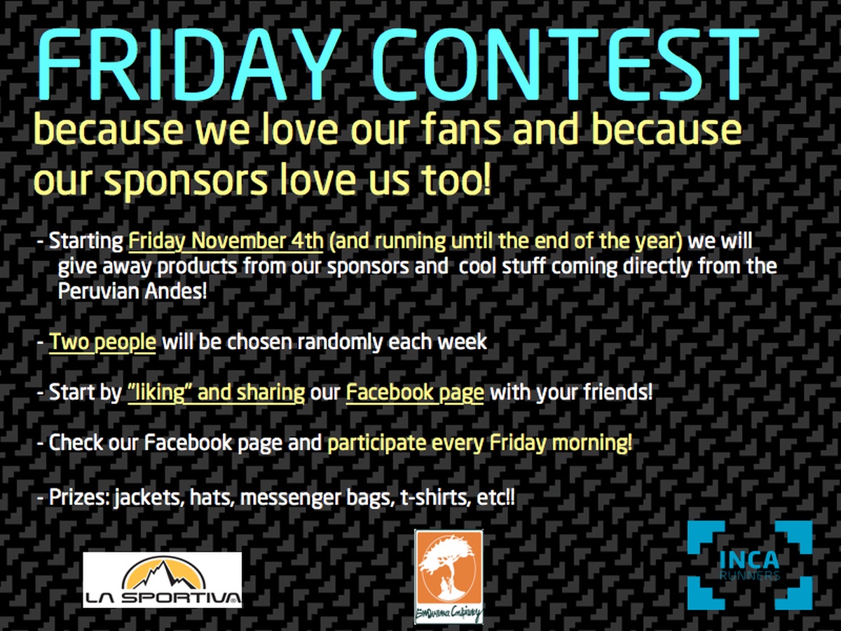 Inca Runners to Kick-off 'Friday Contests on Facebook page' | Adventure ...